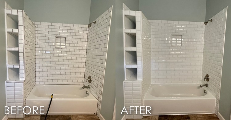 Grout Stain Before And After OxiClean Stain Remover For Grout: